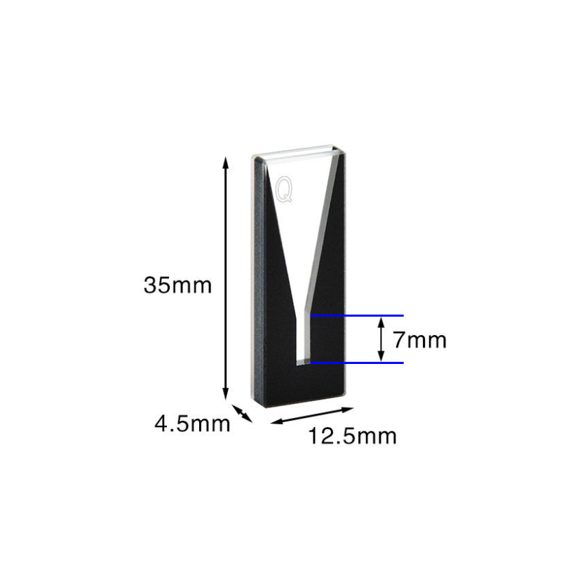 UV quartz sub-micro black cuvette,2 clear windows | Laborxing