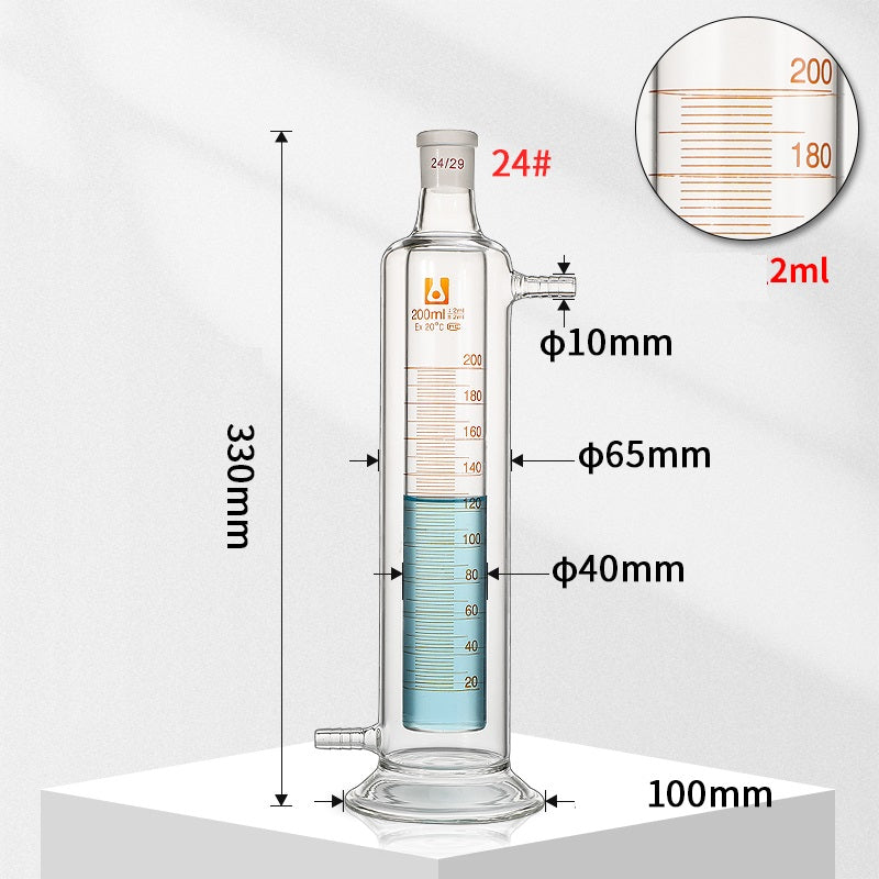 Double jacketed measuring cylinder, capacity 200 to | Laborxing