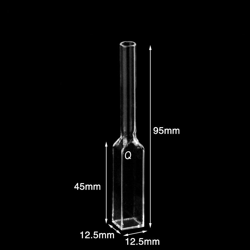 UV quartz macro volume cuvette with straight tube , lightpath 10 mm ...