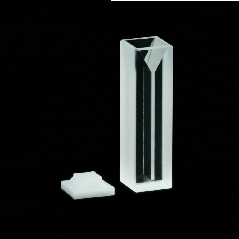 IR quartz cuvette with PTFE lid, lightpath 10 mm, 2 clear windows ...