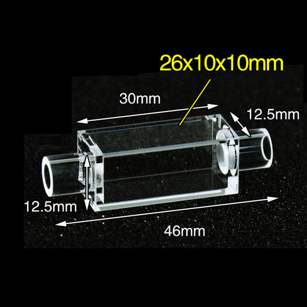 UV quartz marco flow through cells, lightpath 10 mm, 4 clear windows ...