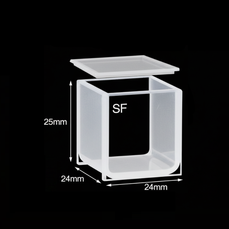 UV quartz square cell with lid, 2 clear windows | Laborxing
