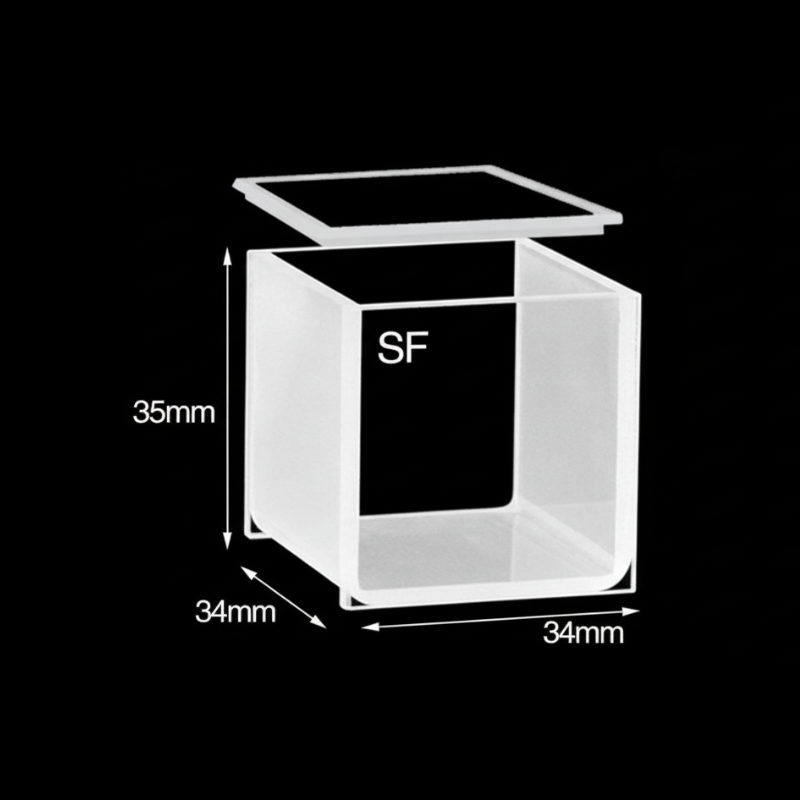 UV quartz square cell with lid, 2 clear windows | Laborxing
