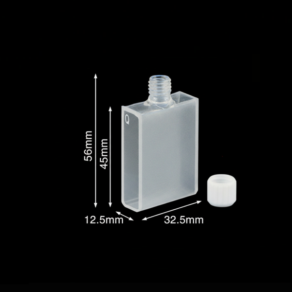 UV quartz macro cuvette with PTFE screw cap, 2 clear windows | Laborxing