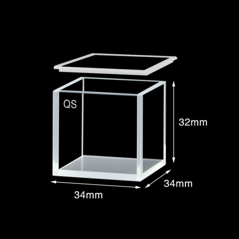 UV quartz square cell with lid, 4 clear windows | Laborxing