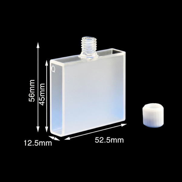 UV quartz macro cuvette with PTFE screw cap, 2 clear windows | Laborxing