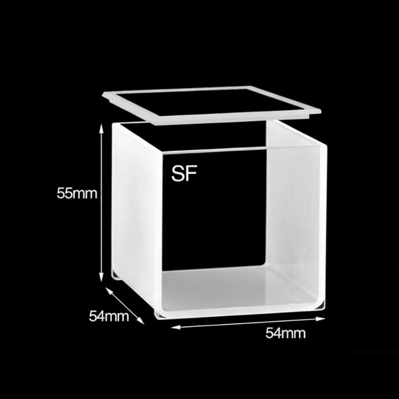UV quartz square cell with lid, 2 clear windows | Laborxing