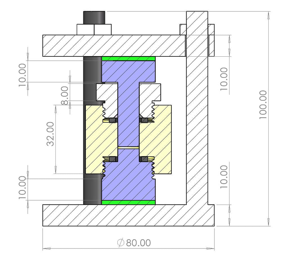 Standard pressure jig and testing cell kit for solid-state battery, Mo ...