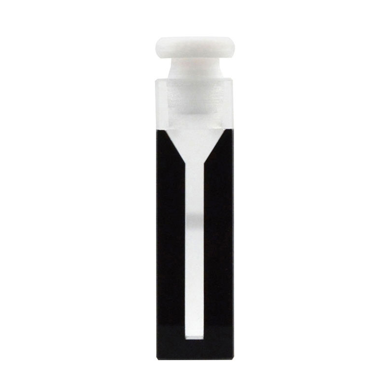 UV quartz semi micro black cuvettes with PTFE stopper, Lightpath 10 mm ...