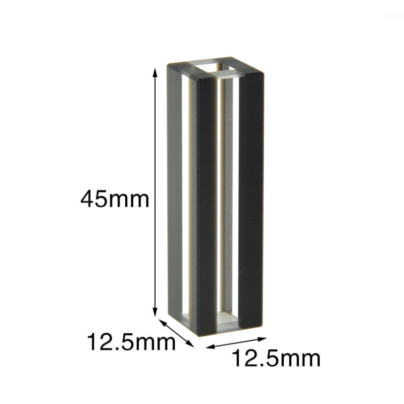 UV quartz semi-micro black cuvette, 4 clear windows | Laborxing