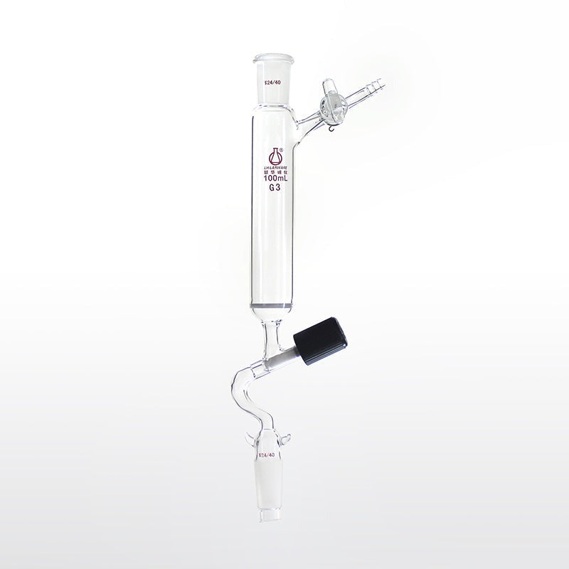 Embudo Schlenk con frita, válvula de alto vacío y llave de paso lateral ...