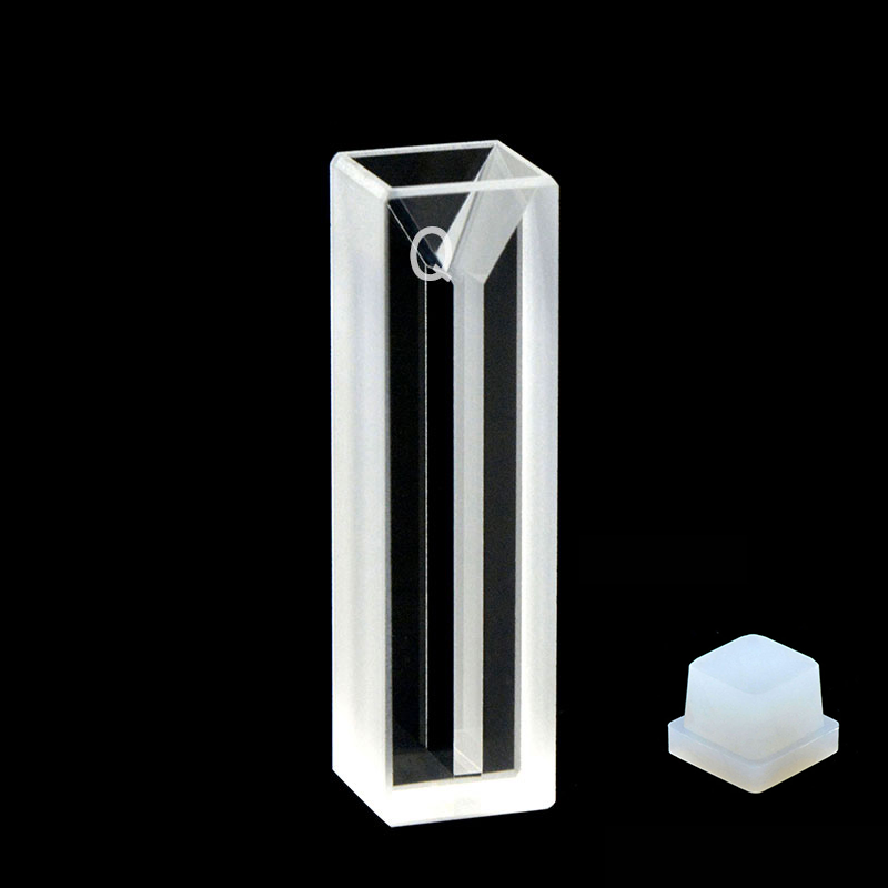 UV quartz micro cuvette with PTFE lid, lightpath 10 mm, 2 clear window ...