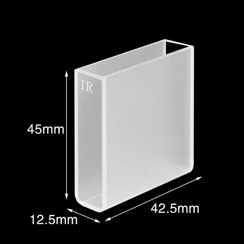 IR quartz macro cuvette with PTFE lid,lightpath 40 mm, 2 clear windows ...