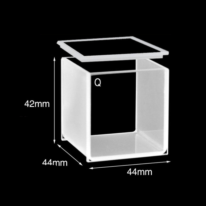 UV quartz square cell with lid, 2 clear windows | Laborxing
