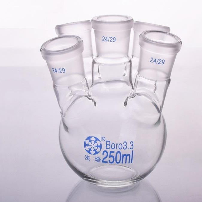 Five-necked flat-bottom flask, capacity 10.000 to 50.000 ml | Laborxing
