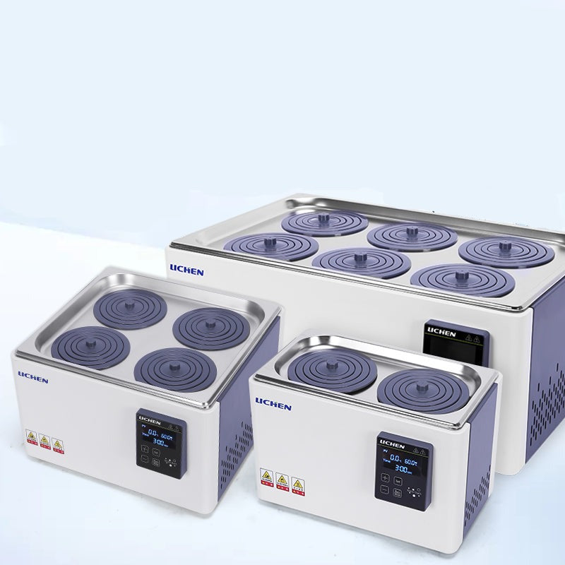 Water bath with magnetic stirrer and concentric rings flat cover, open ...