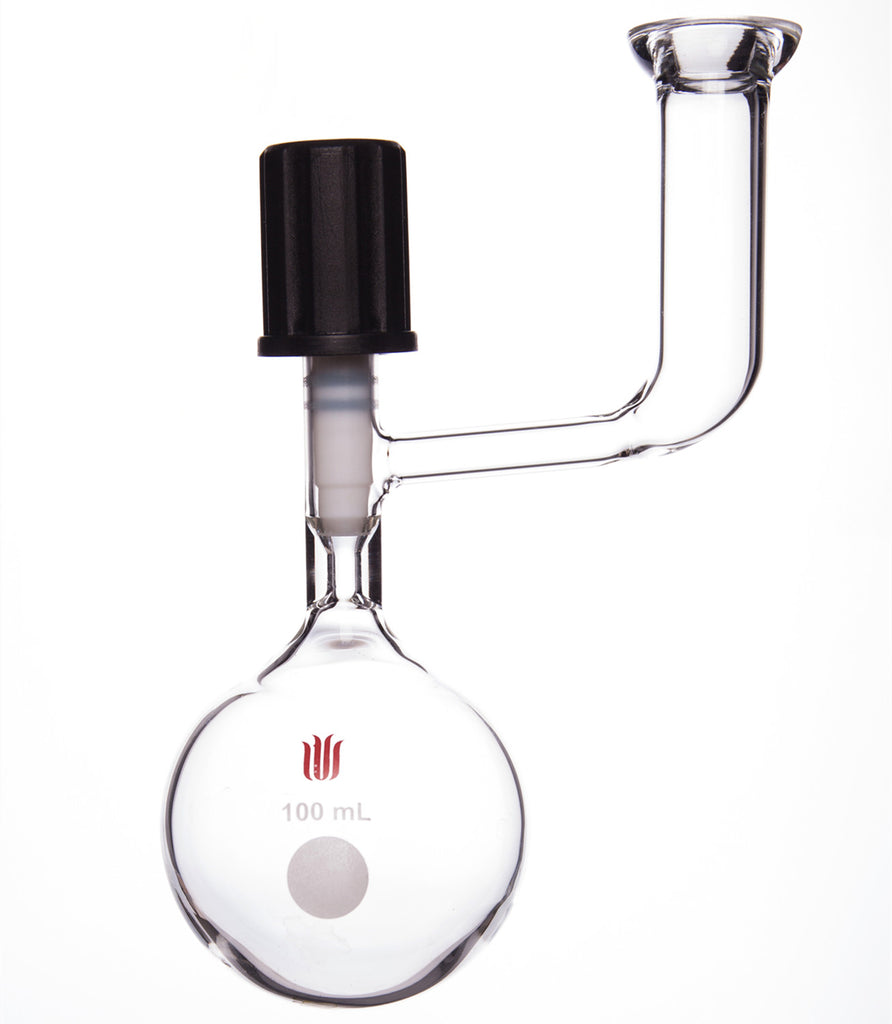 Schlenk flask with high vacuum valve and O-ring neck on side, capacity ...