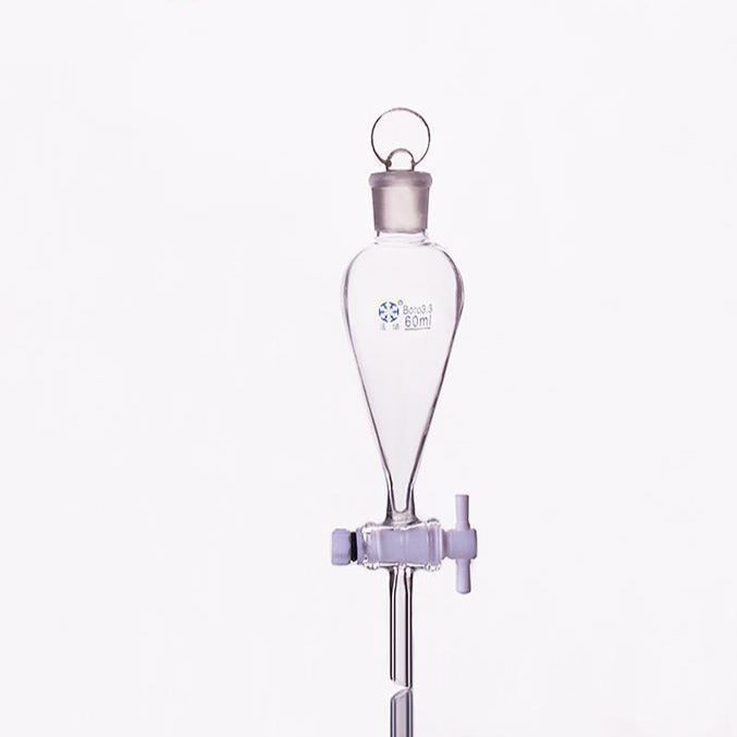 Cylindrical separating funnel with stopcock and stopper, graduated, 50 ...