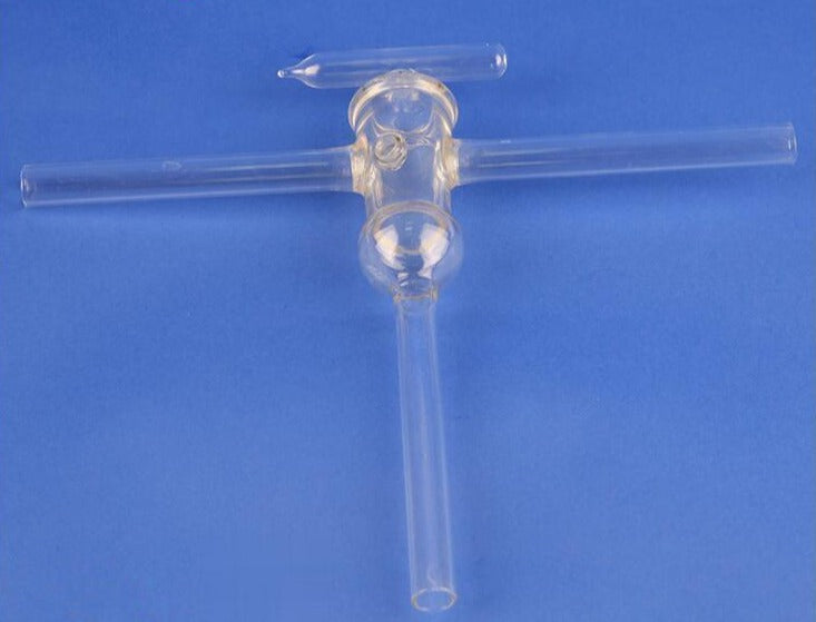 T-shaped three-way vacuum tap with glass stopcock | Laborxing